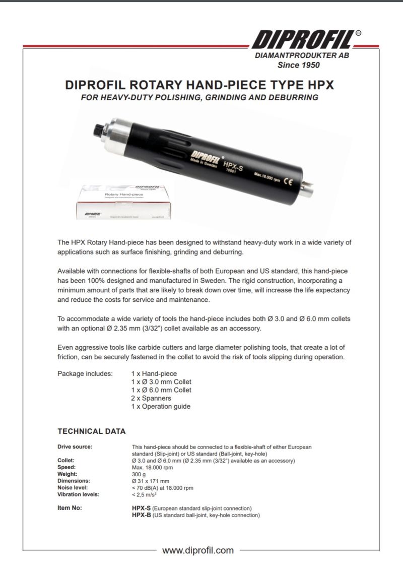 Rotary Hand-pieces with Flexible-Shaft Connection | Diprofil
