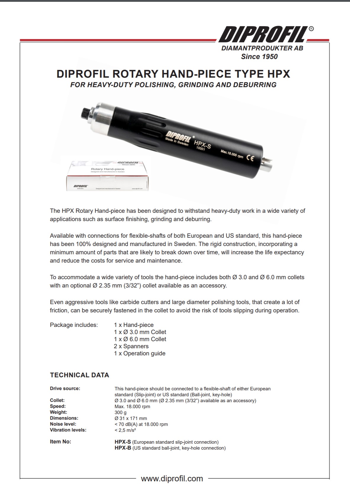 Rotary Hand-pieces with Flexible-Shaft Connection | Diprofil